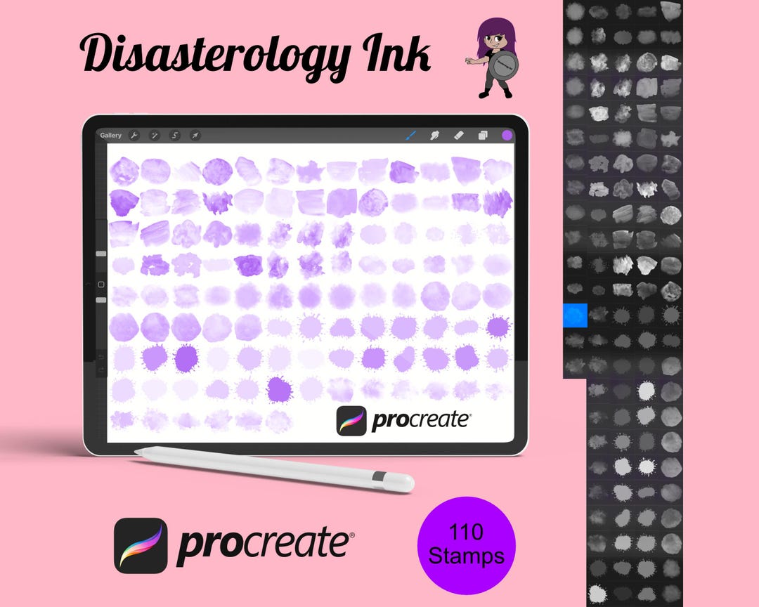 Watercolour Splash Splatter Marks Set 1 Procreate Brush Stamps, 110 ...