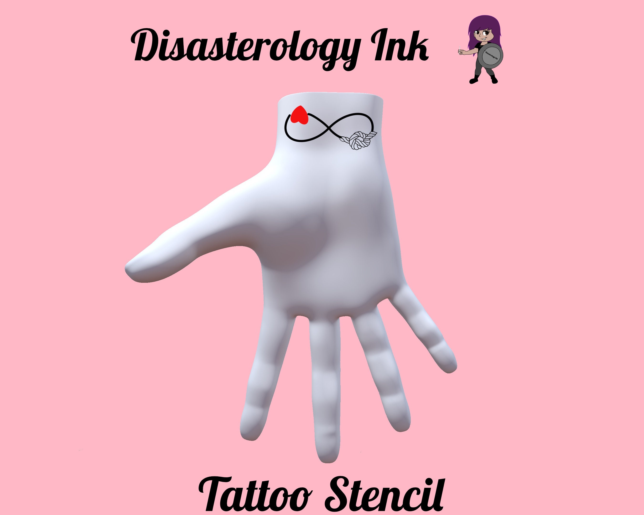 Knotted Infinity Heart Tattoo Stencil - Etsy