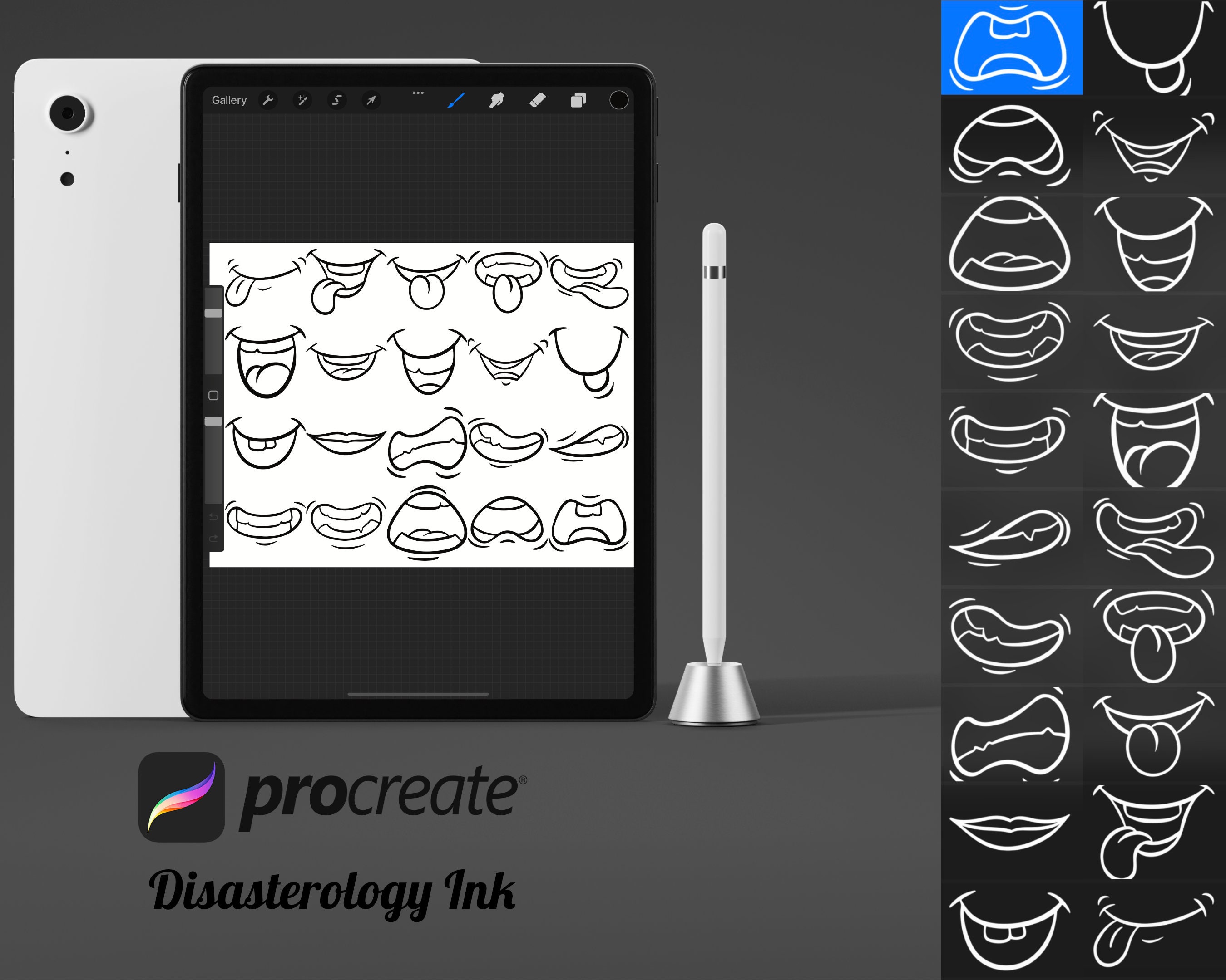 Cartoon Mouths Procreate Brush Stamps Set 1 20 Cute Cheeky - Etsy