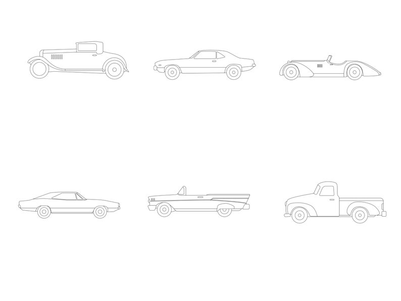 Cars Outline Set 2 Procreate Brush Stamps 30 Car Stamps - Etsy