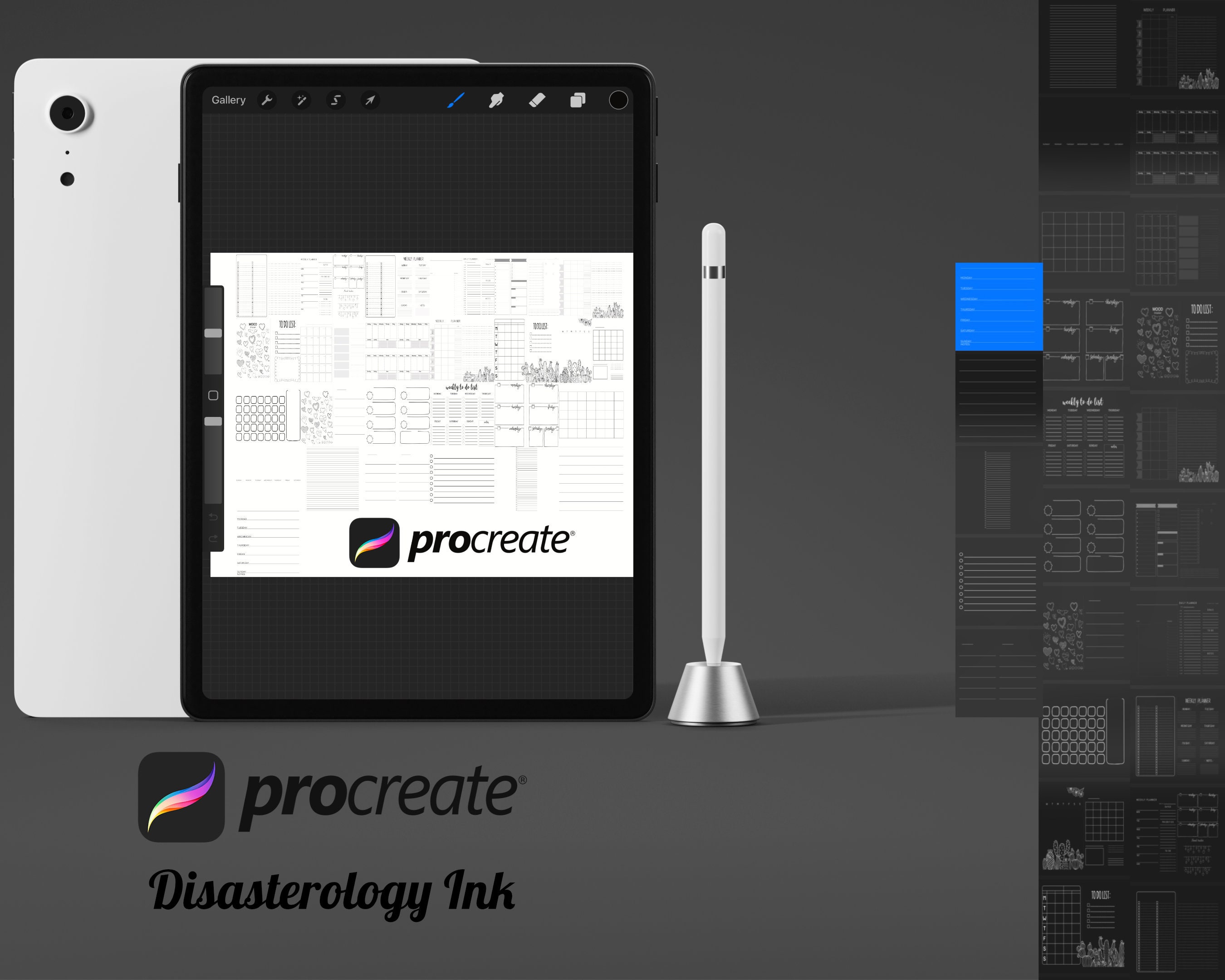 Digital Planner Guide Template Set 2 Procreate Brush Stamps, 25 Planner ...