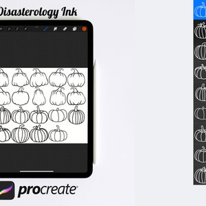 Halloween Pumpkin Procreate Brush Stamps Set 2, 19 Spooky Pumpkin ...