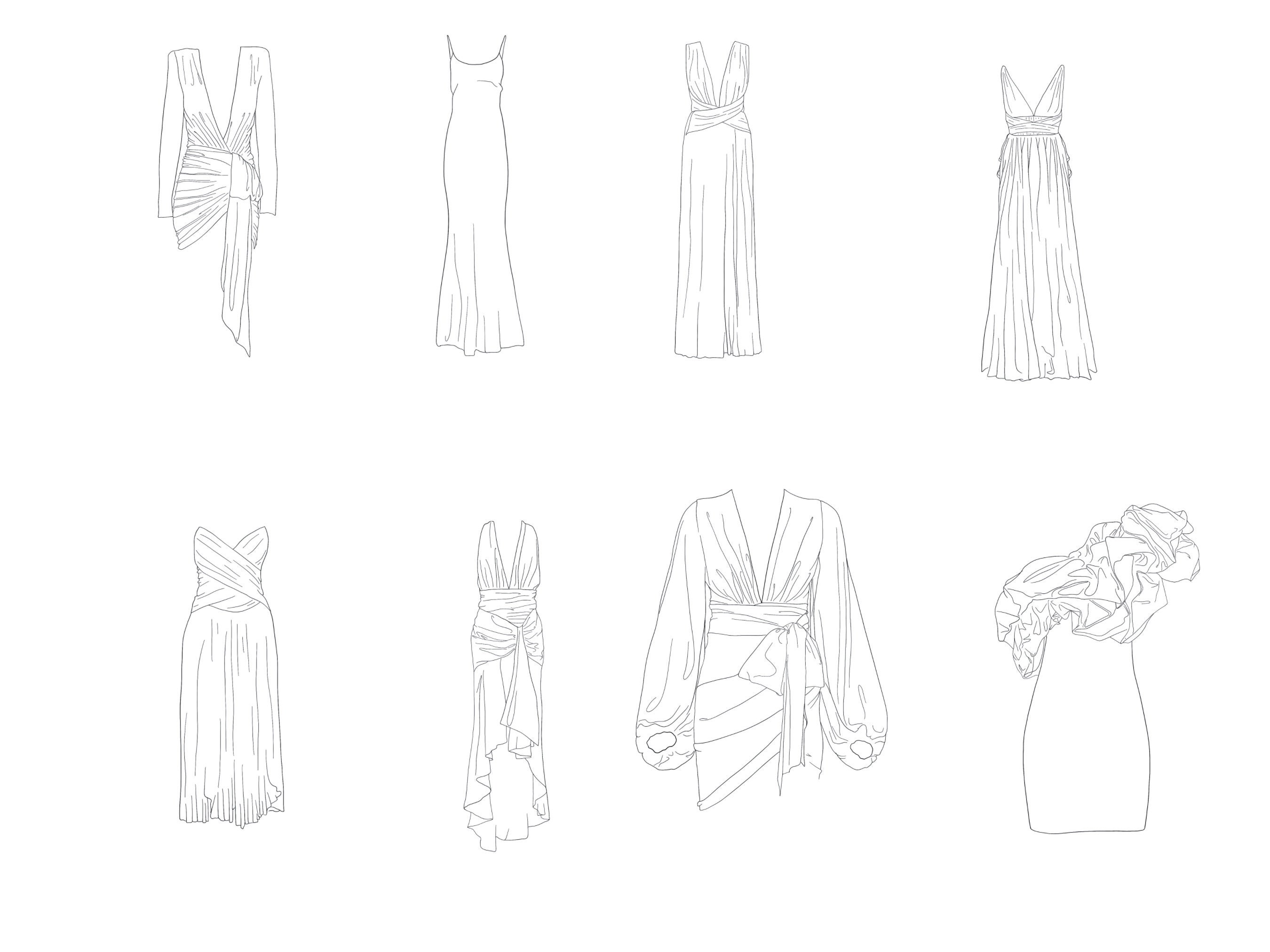 Dresses Clothing Fashion Model Set 1 Procreate Brush Stamps - Etsy