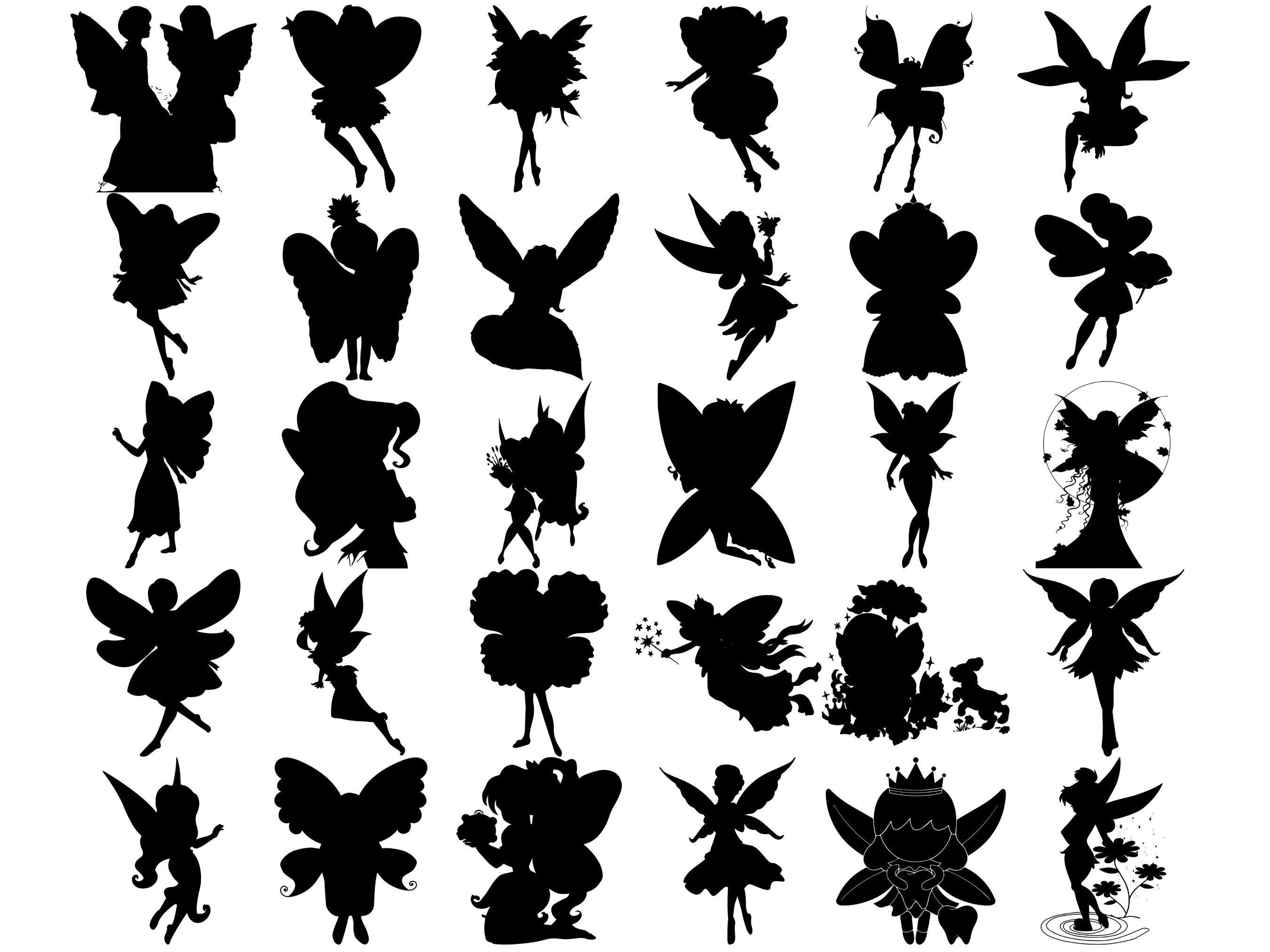 Cartoon Fairy Outlines & Silhouettes Set 2 Procreate Brush - Etsy