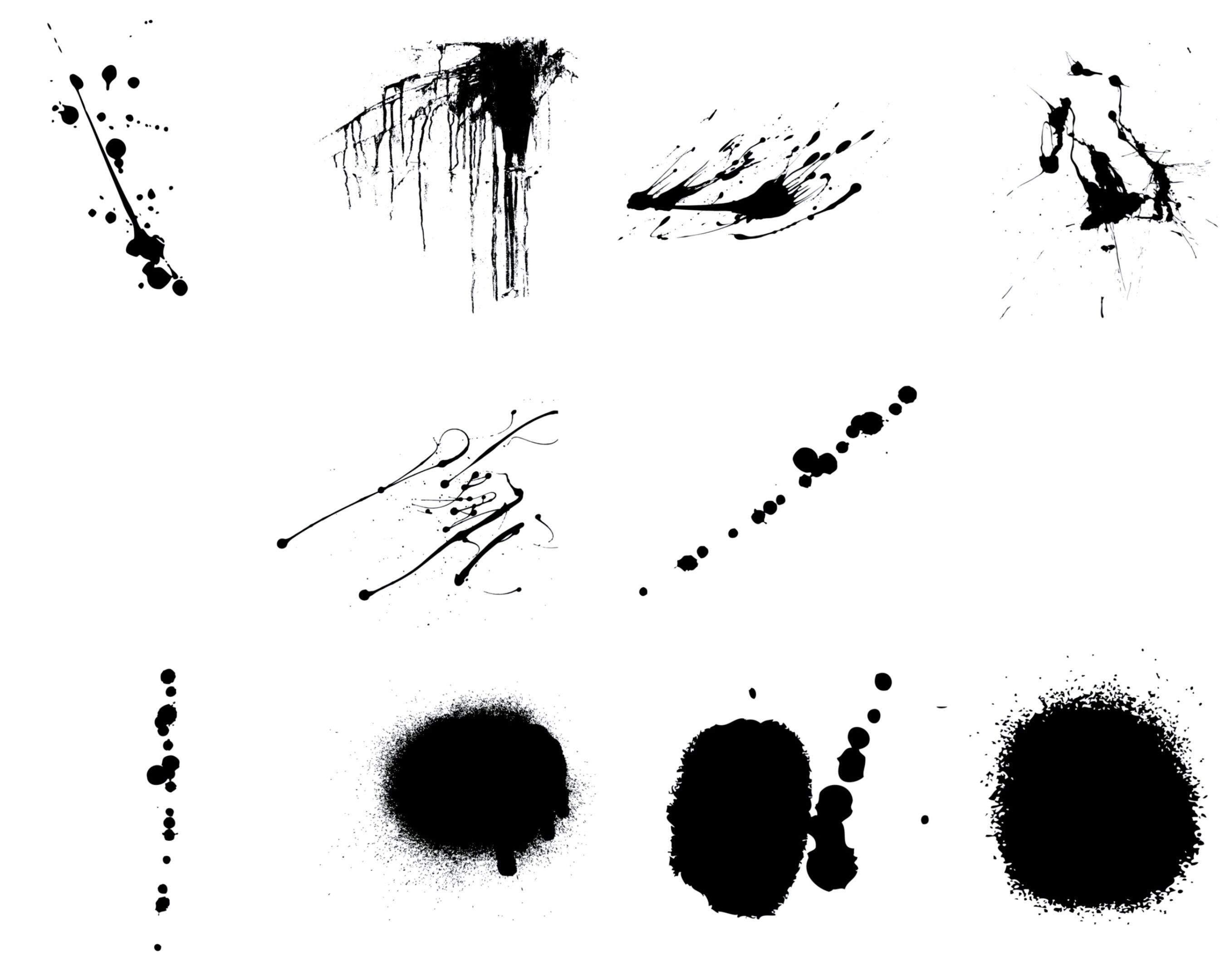 Splash Splatter Marks Set 1 Procreate Brush Stamps, 60 Splashes - Etsy
