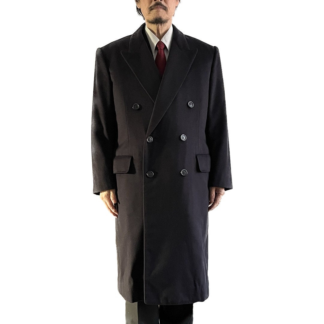 Vintage Navy Blue Tailor Made Overcoat (made in England, 100% Pure ...