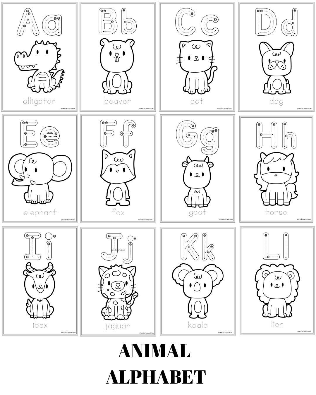 Animal Alphabet Coloring Book| ABC Coloring Book| Kids Coloring Book ...