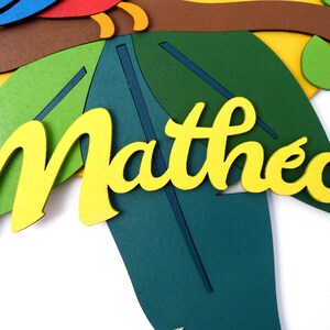 Décoration en bois perroquet jungle personnalisée avec prénom enfant ...