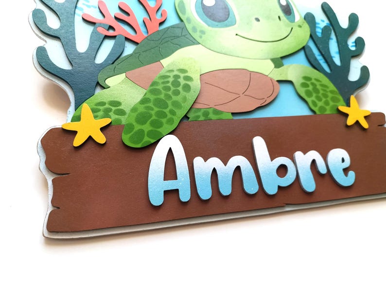 Personalized Wooden Turtle Door Sign for Children – Baby Room ...