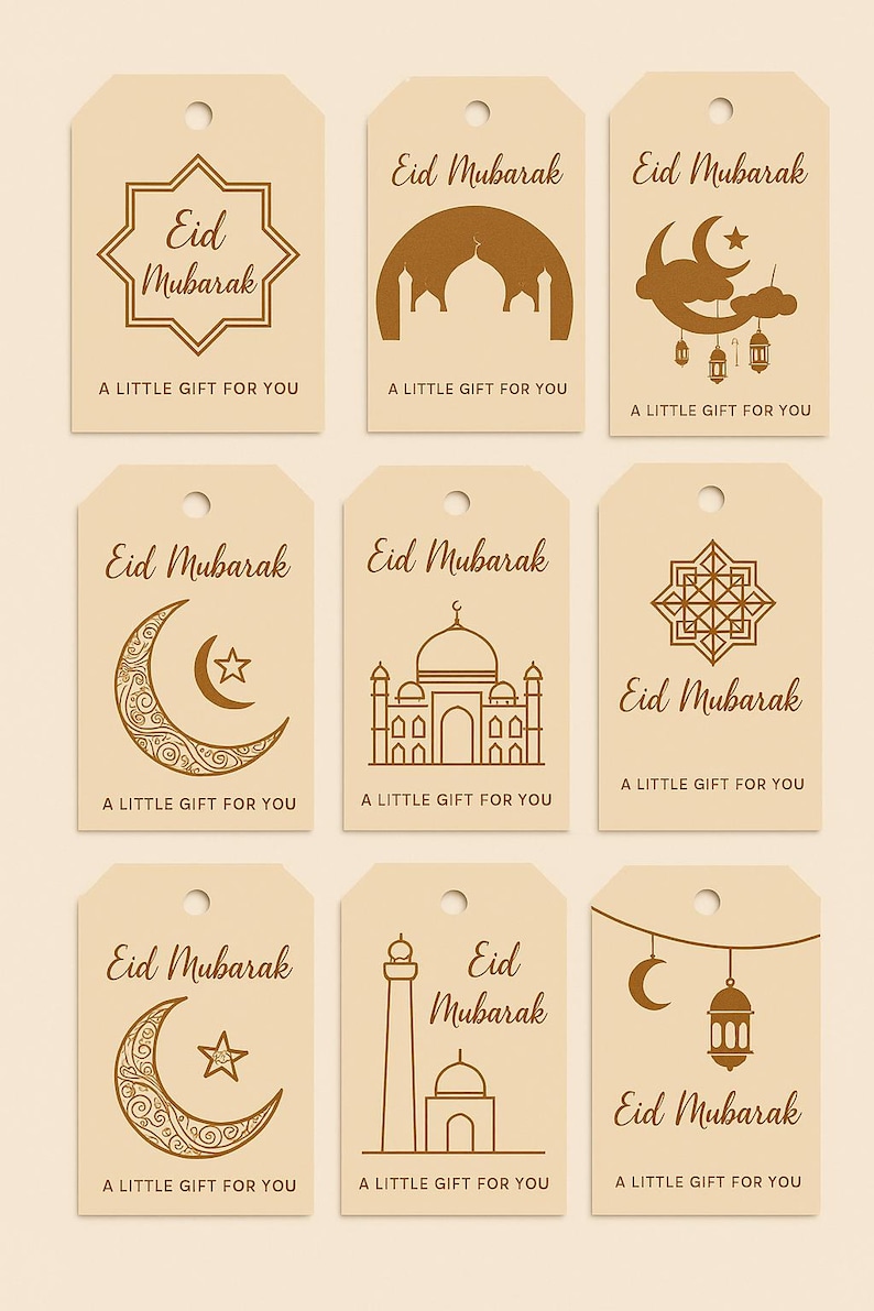 Eid Mubarak Gift Tags Printable | Islamic Holiday Favors (digital ...