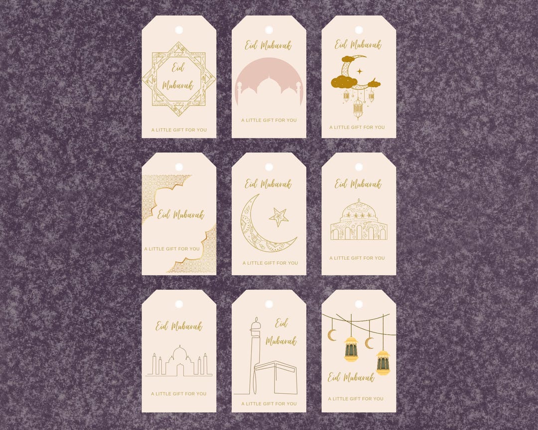 Eid Mubarak Tags, Digital Tags, Special Occasion, Islamic Tags, Digital ...