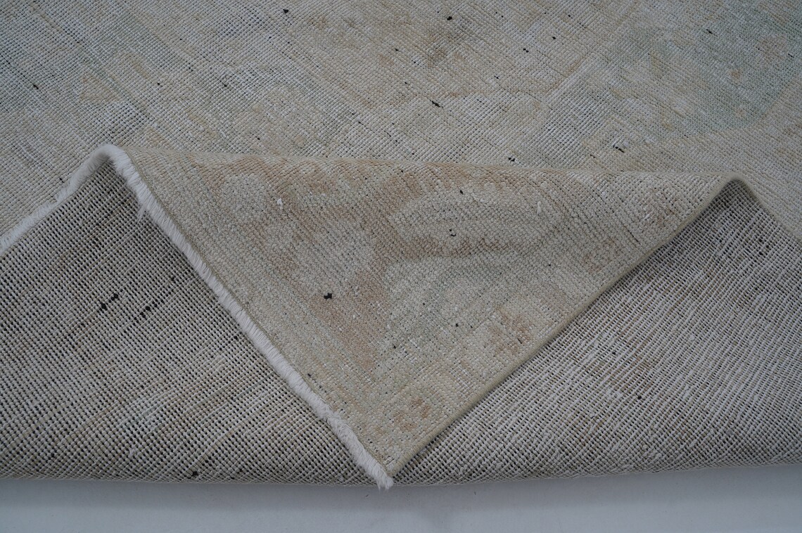 Vintage Handmade Rug, Turkish Area Rug, Oushak Antique Rug, Neutral ...