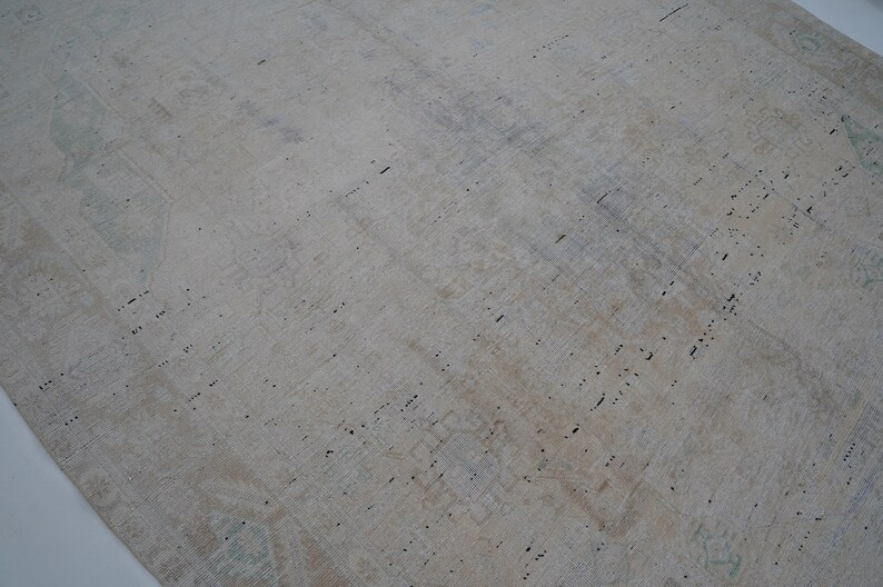 Vintage Handmade Rug, Turkish Area Rug, Oushak Antique Rug, Neutral ...