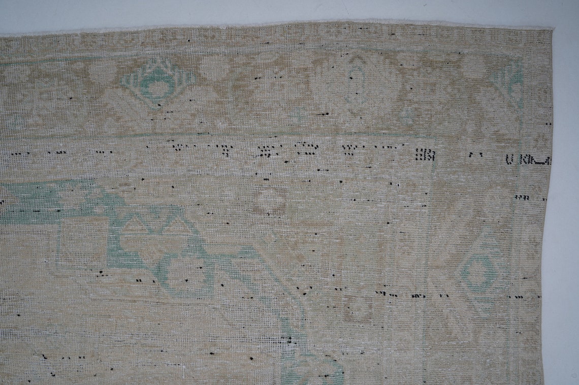 Vintage Handmade Rug, Turkish Area Rug, Oushak Antique Rug, Neutral ...