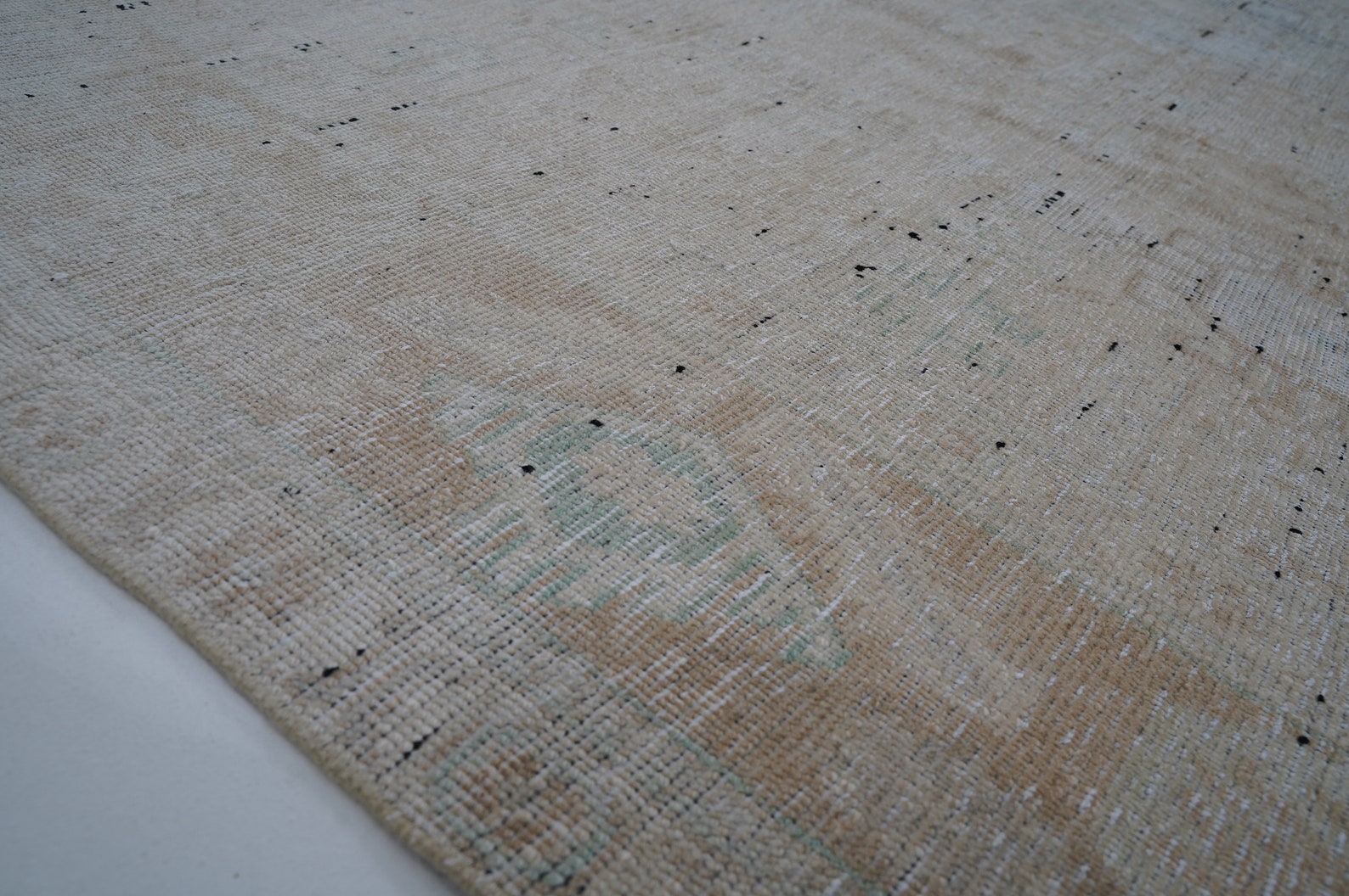 Vintage Handmade Rug, Turkish Area Rug, Oushak Antique Rug, Neutral ...