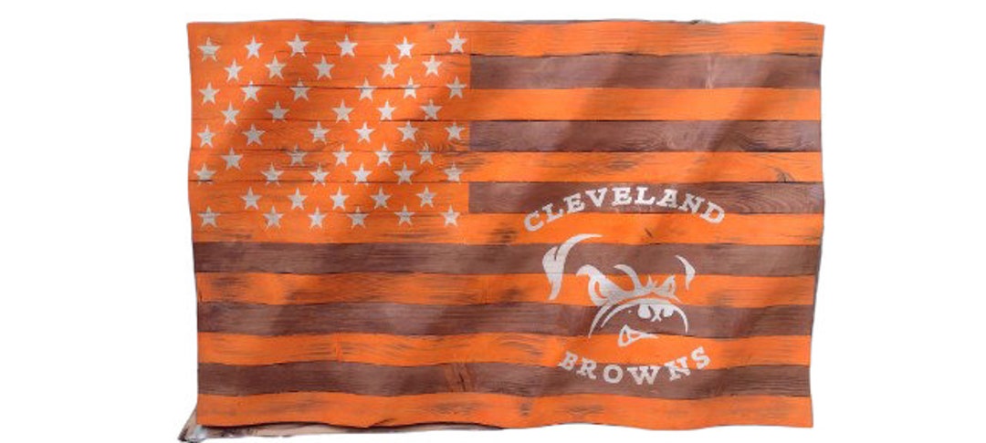 Cleveland Browns Dawg Wooden Wavy Flag - Etsy