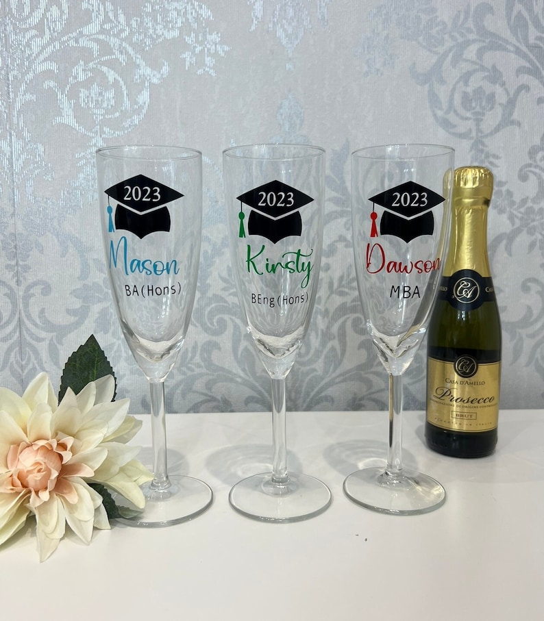 Personalized Graduation Champagne Flute - Class of 2024 Gift - Etsy