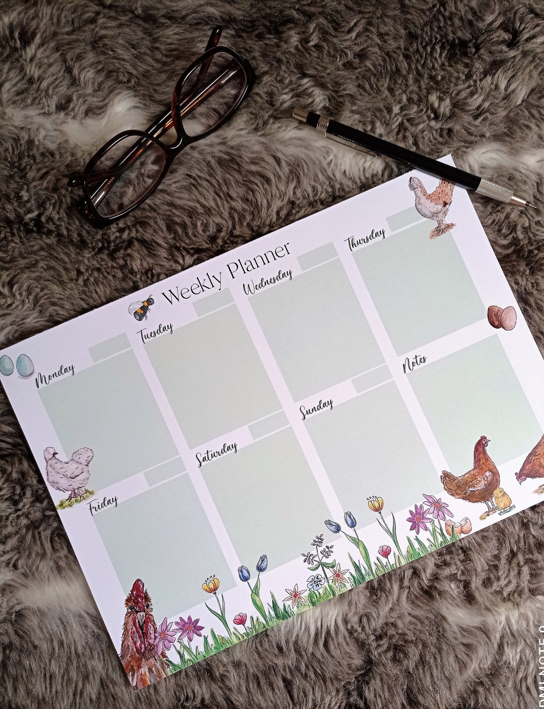 A4 Chicken Weekly Planner Notepad Writing Pad Desk Pad Birthday Gift ...