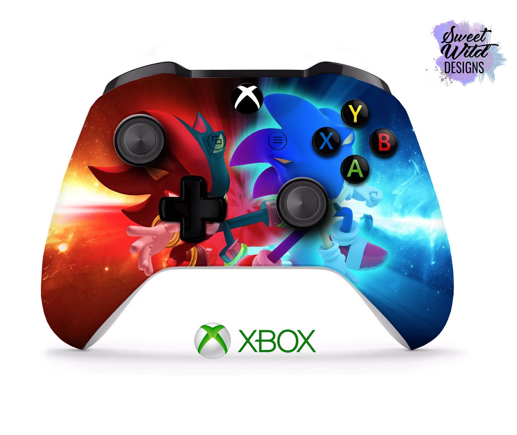 Sonic Red and Blue Skin for Pro Controller Cartoon Vinyl Your Nickname ...