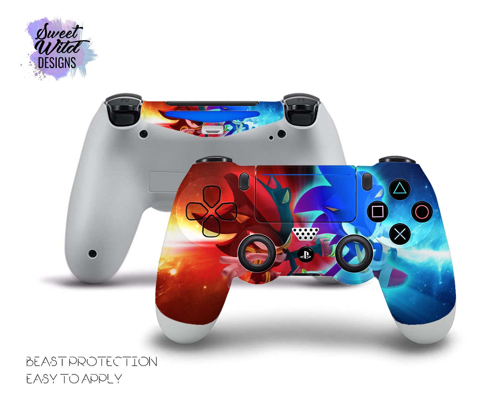 Sonic Red and Blue Skin for Pro Controller Cartoon Vinyl Your Nickname ...