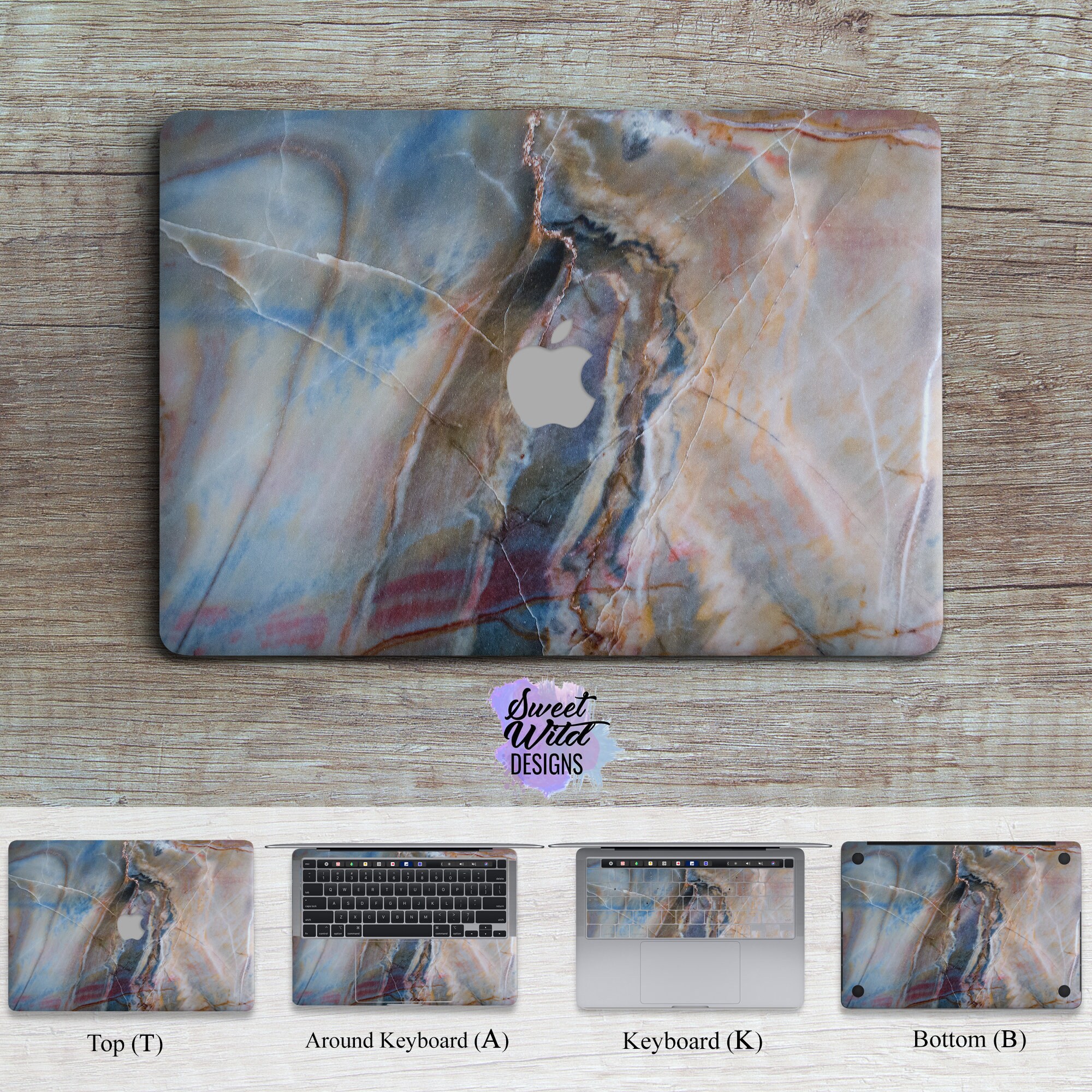 Blue Marble With Orange Veins , Decal for Laptop Orange Veins Hp Skin ...