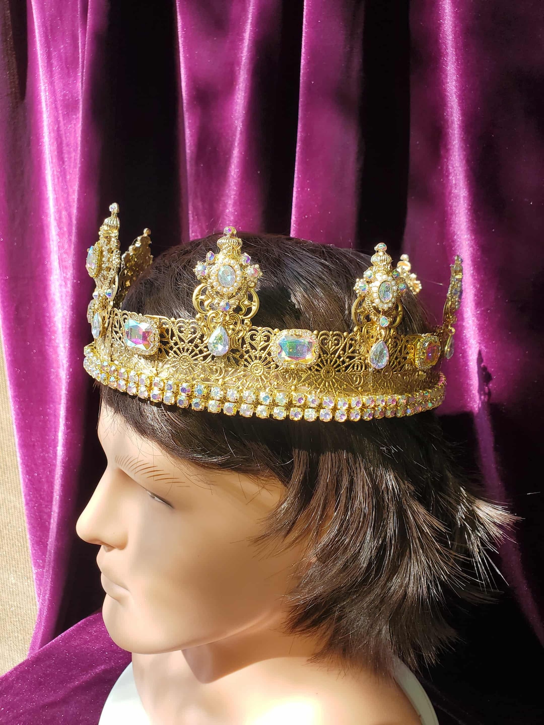 Versailles King Crown: Gold Medieval Renaissance Headpiece - Etsy