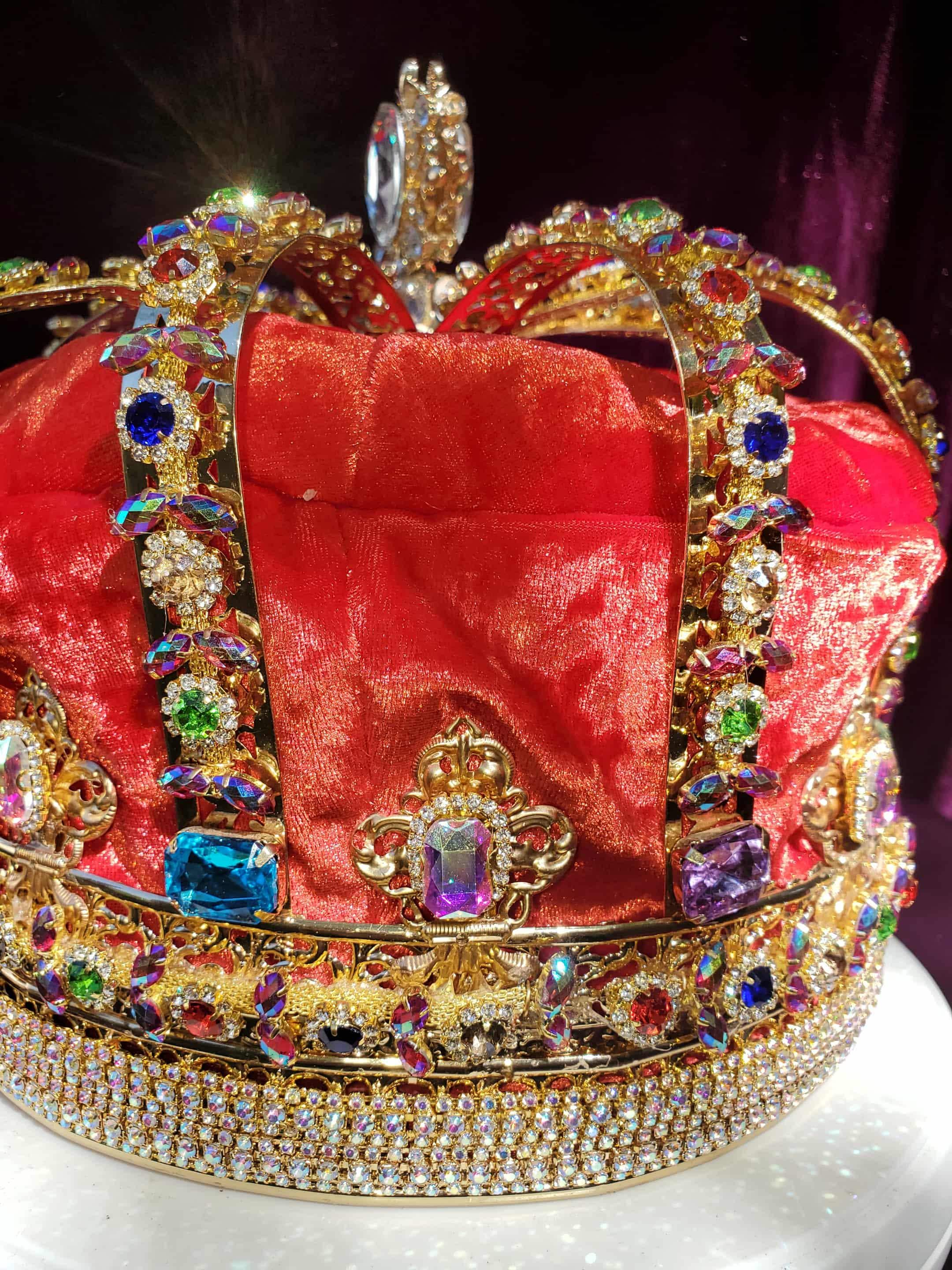 Rhinestone Imperial Crown: Red or Purple Velvet Lining, Unisex Wedding ...