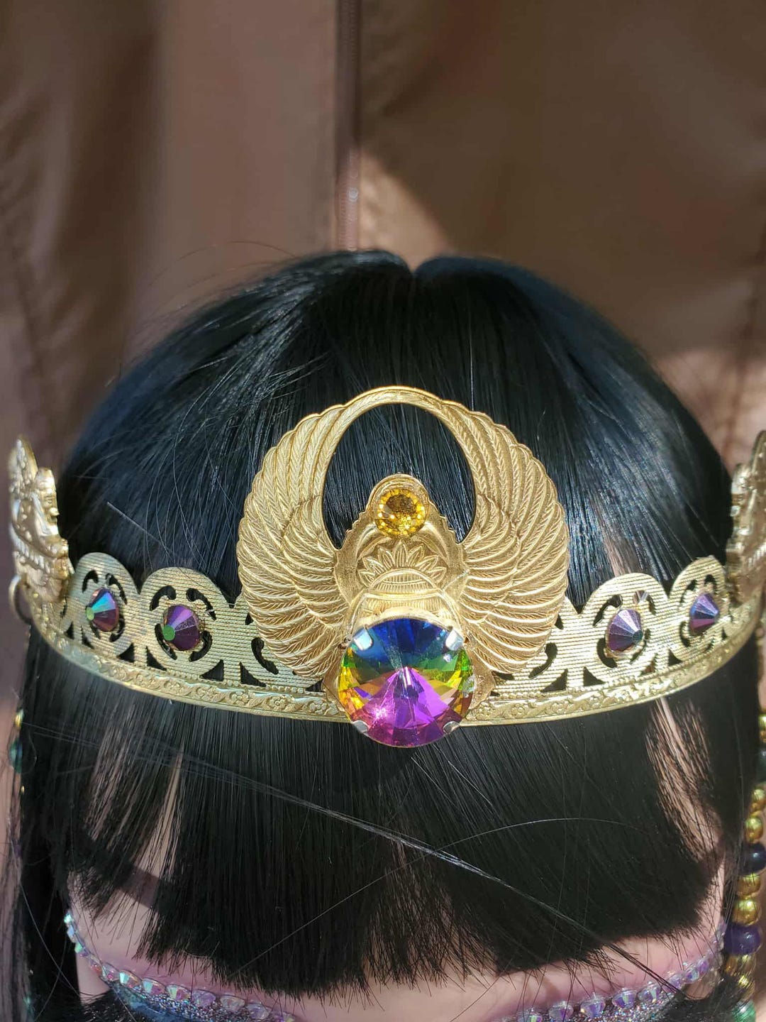 High Priestess - Golden Crown, Scarab Crown - Etsy