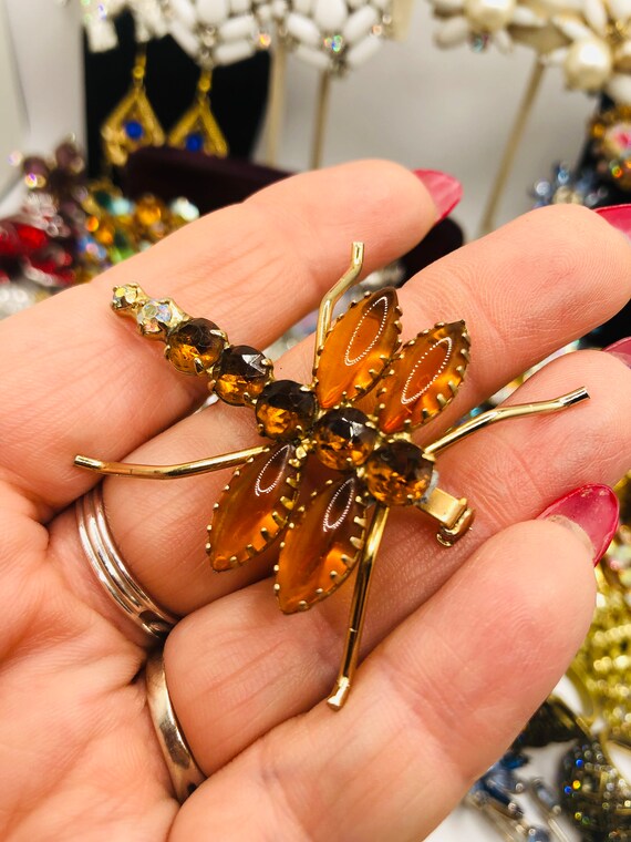 Vinateg bug brooch. vintage - Gem