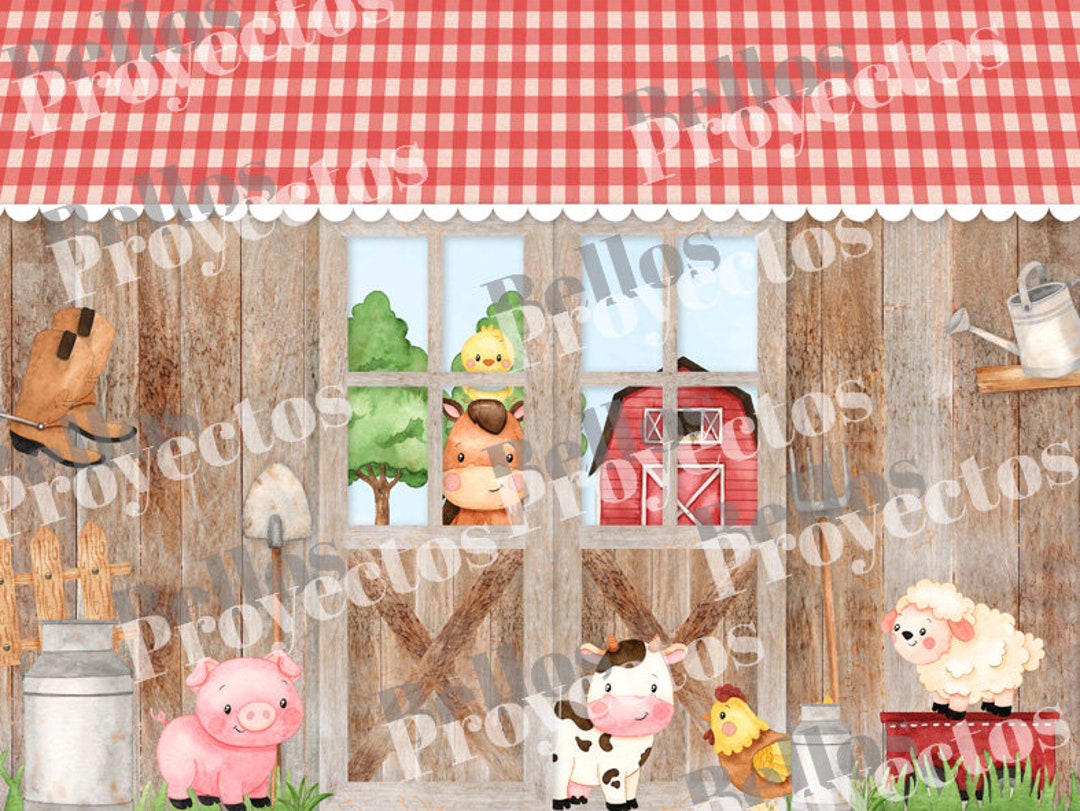 Farm Animals Farm Animals Digital Background Digital Backdrop Studio ...