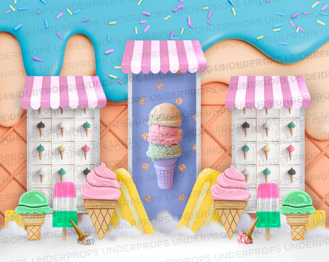Ice Cream Shop Digital Background Digital Backdrop Studio Backdrops ...