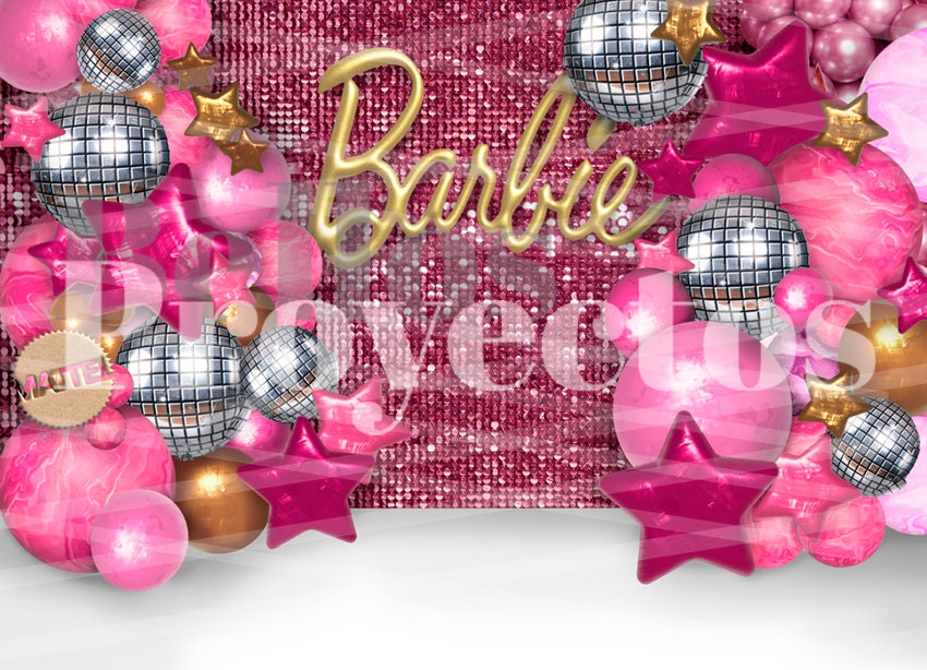 Barbie Pink Doll Retro Doll Digital Background Digital Backdrop Studio ...
