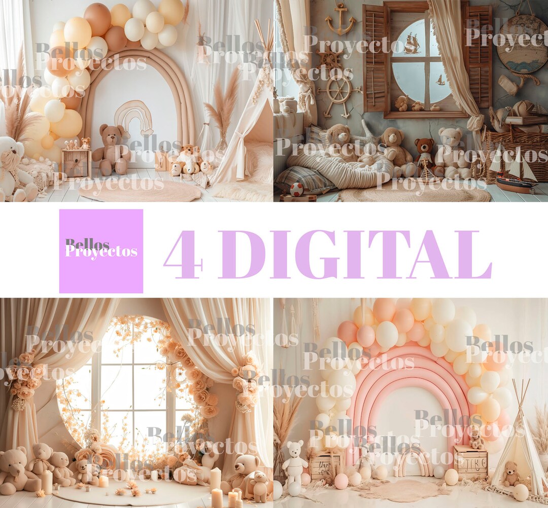 MOST ADORABLE** Backdrops Cakesmash Teddy Bears Teepee Boho Bears Moon ...