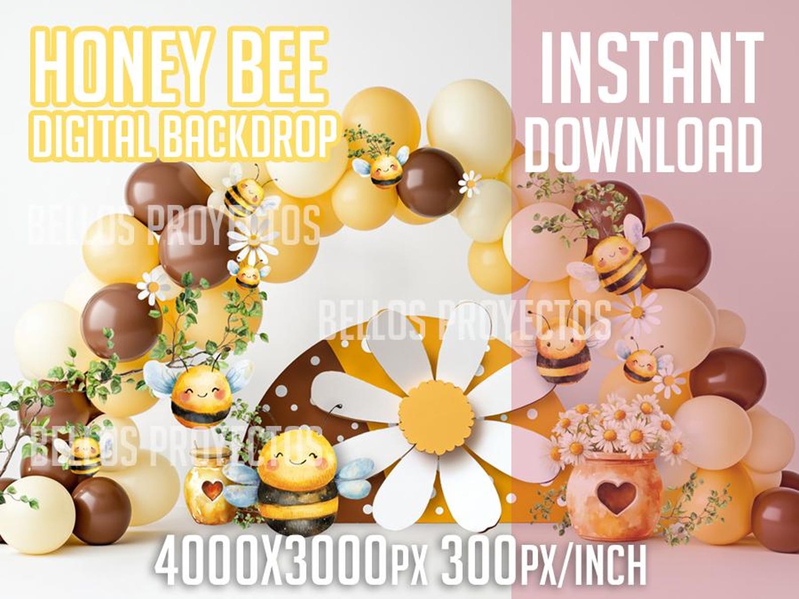 Digital Backdrop - Honey Bee - Bee - Honeycomb - Cakesmash Photography ...