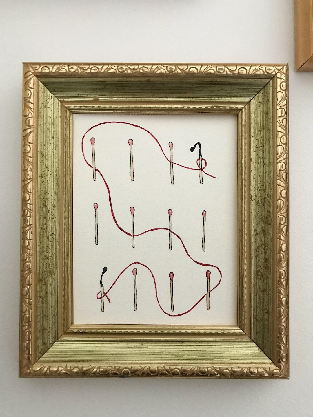 Red String Theory Match Painting-unframed - Etsy