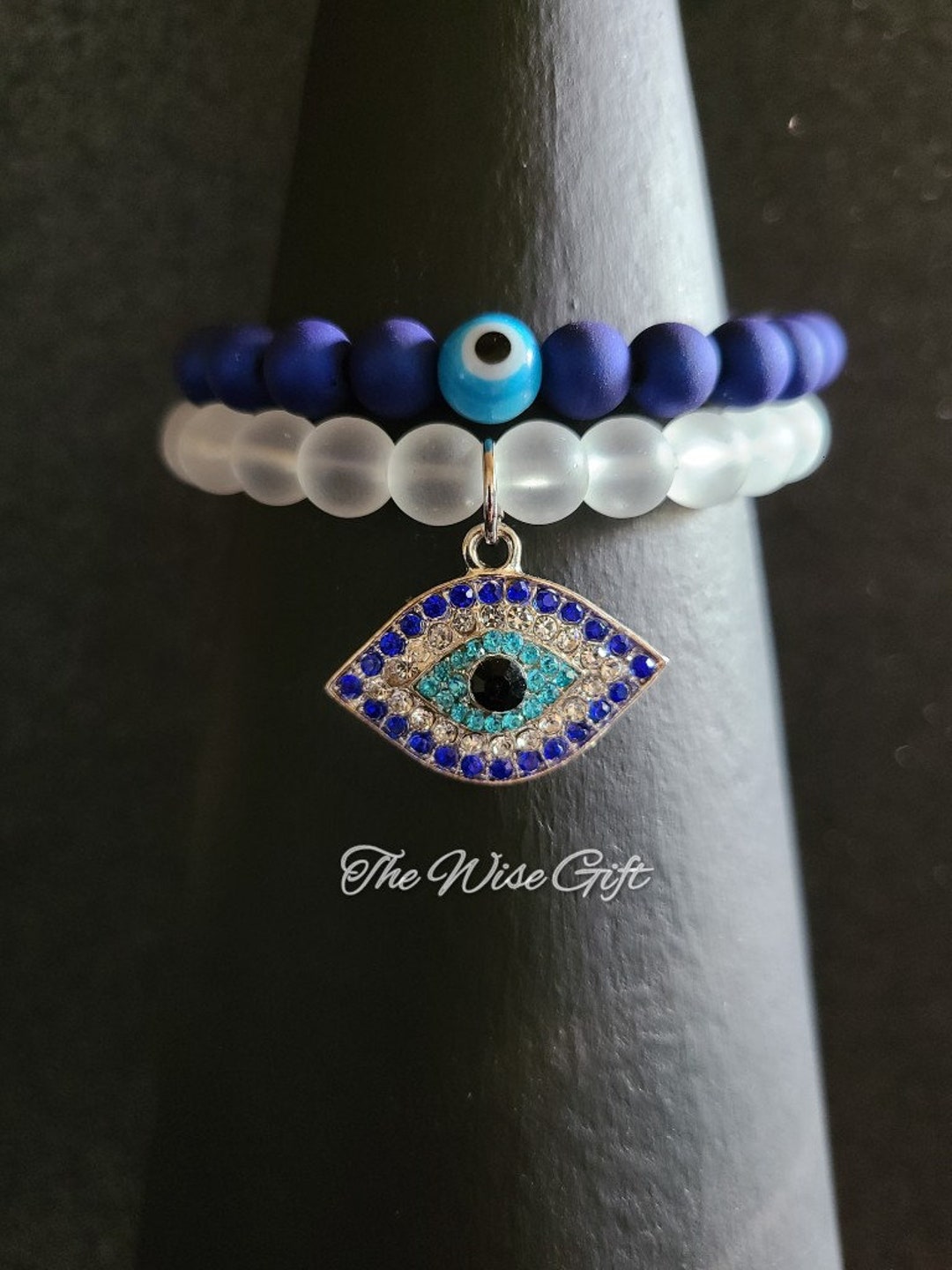 Cute Evil Eye Beaded Stretch Bracelet Set, Evil Eye Jewelry, Evil Eye ...