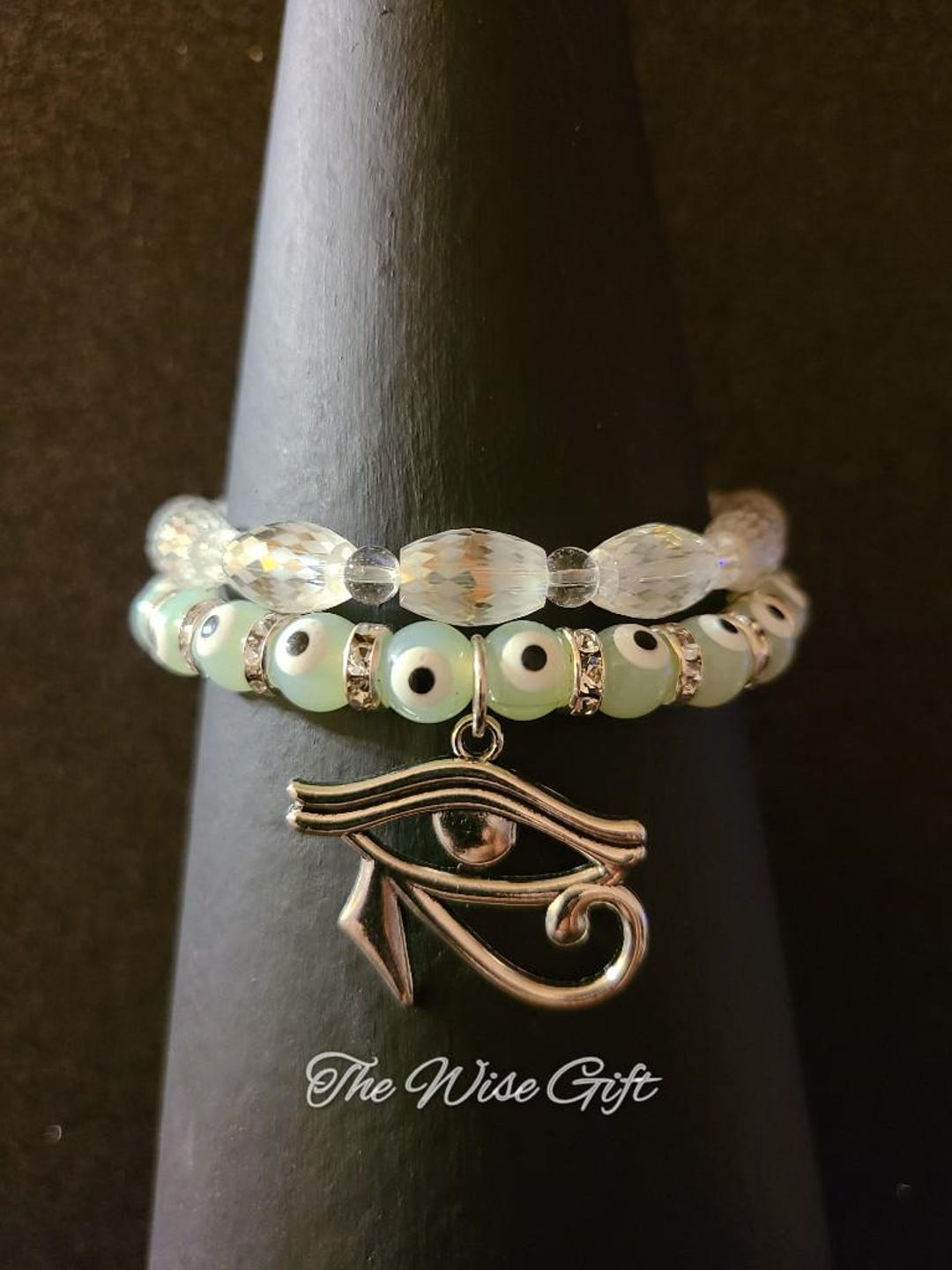 Eye of Horus Evil Eye Beaded Stretch Bracelet Set - Etsy