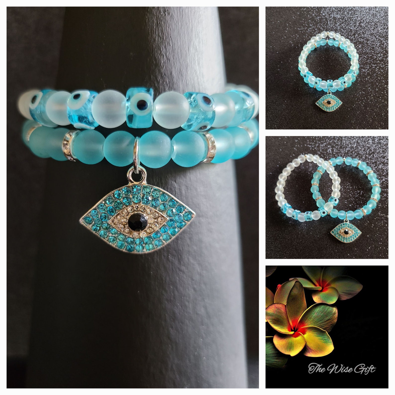 Adorable Evil Eye Beaded Stretch Bracelet Set, Evil Eye Jewelry, Evil ...