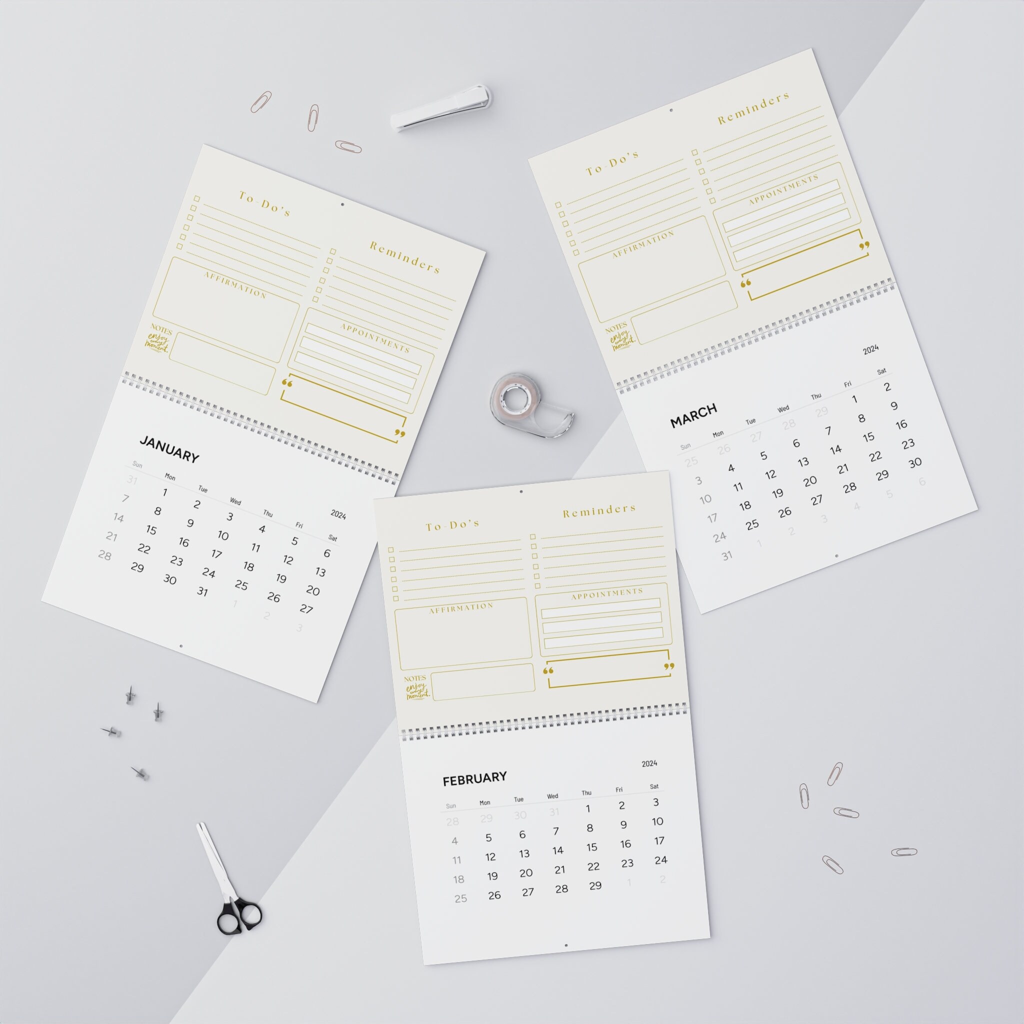 Minimalist 2024 Calendar, 2024 Planner, 2024 Calendar, 2024 Simple ...