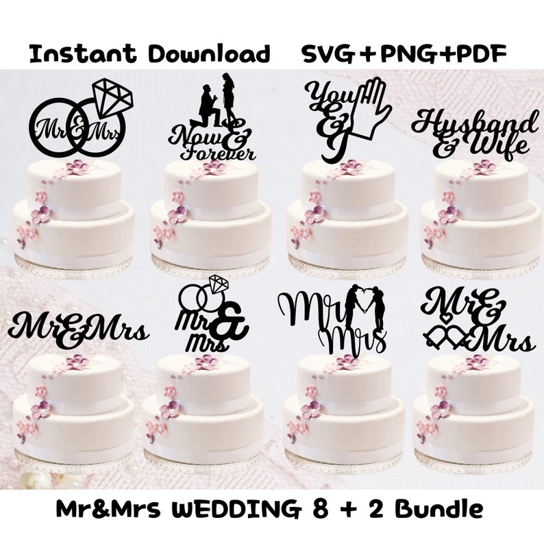 Wedding Cake Topper SVG Wedding Bundlewedding Cake Topper - Etsy