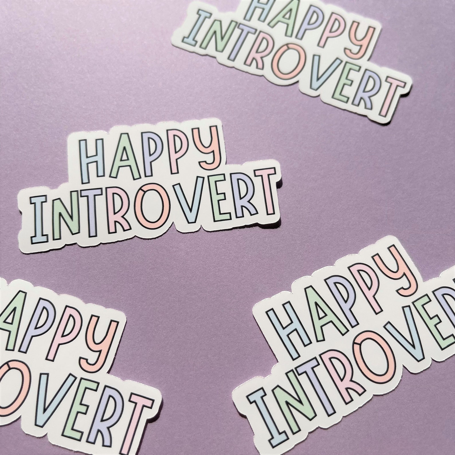 Happy Introvert Vinyl Decal, Die Cut Motivational Sticker - Etsy