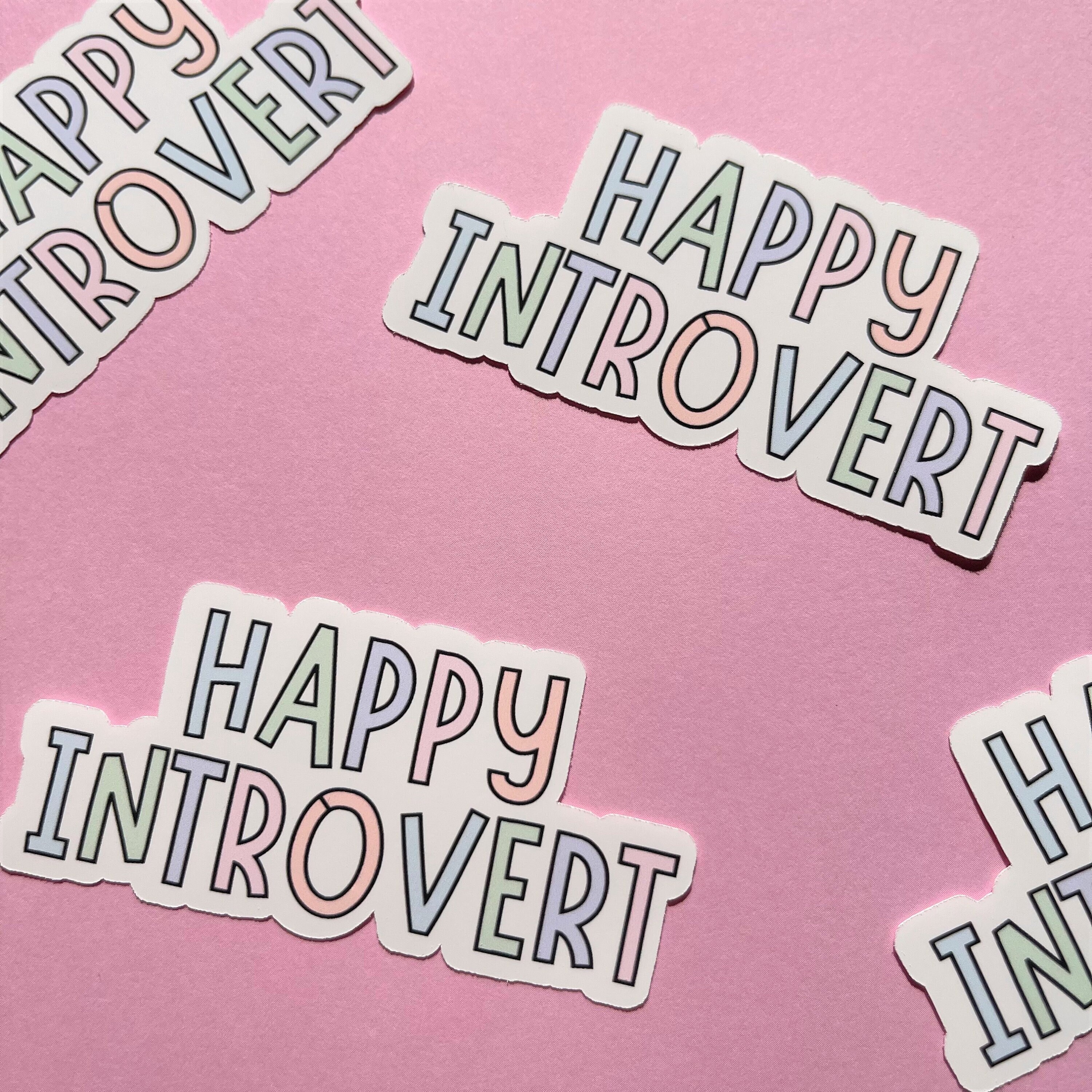 Happy Introvert Vinyl Decal, Die Cut Motivational Sticker - Etsy