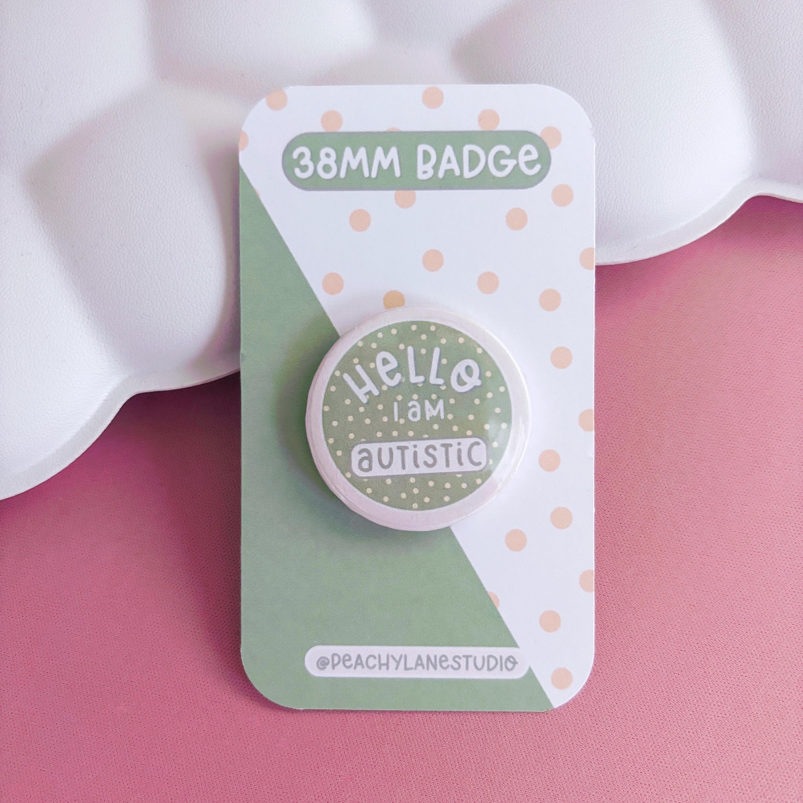 Green Autistic Pin Badge 38mm Button Badge - Etsy
