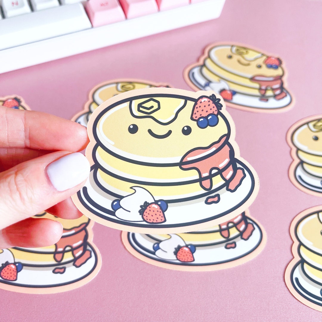 Kawaii Pancake Sticker, Cute Food Sticker, Illustrated Sticker, Laptop ...