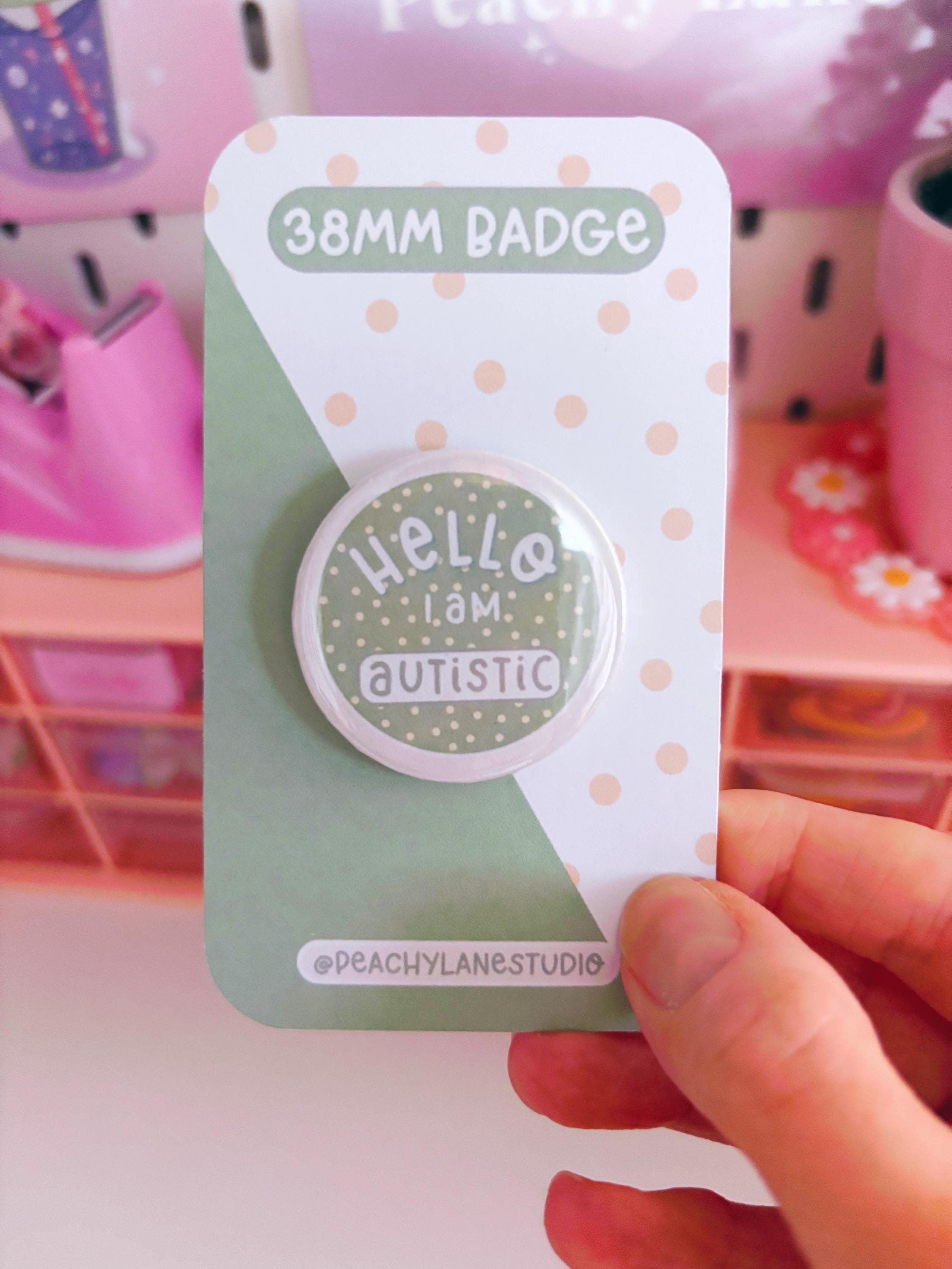Green Autistic Pin Badge 38mm Button Badge - Etsy