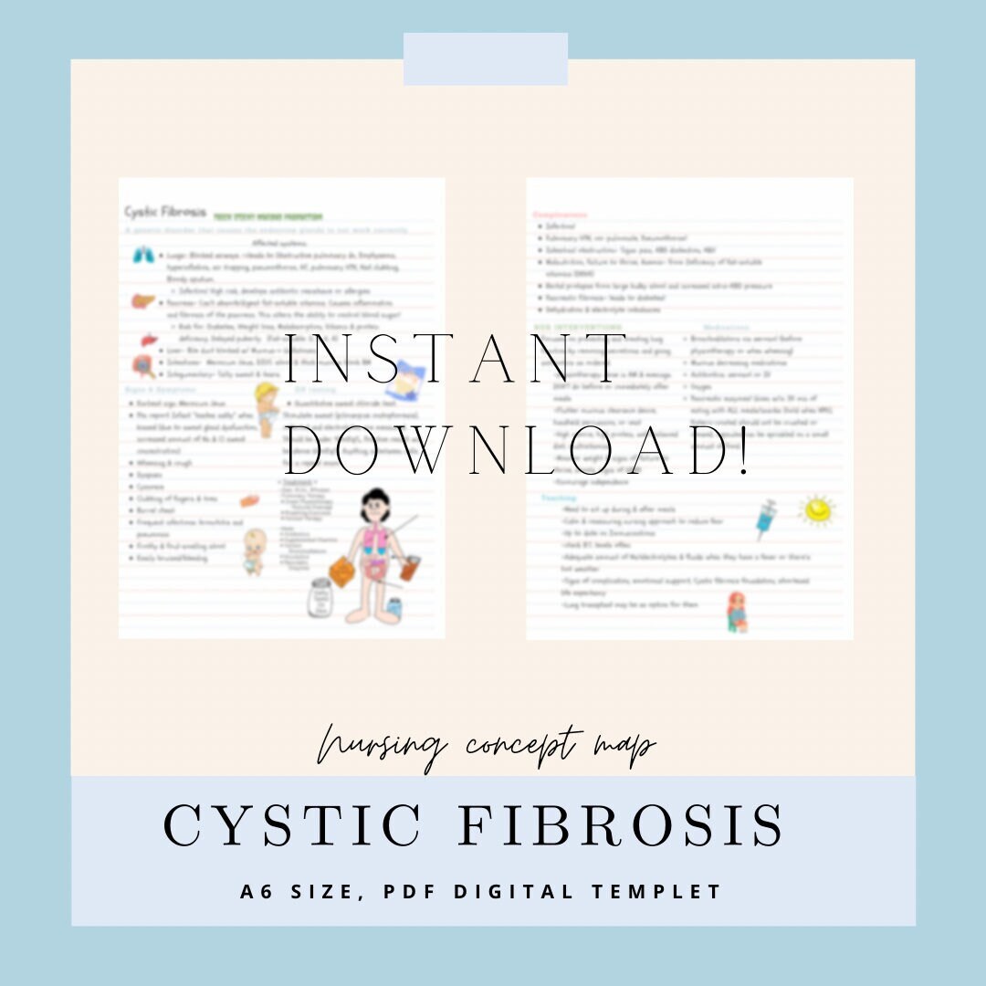 Cystic Fibrosis Nursing Concept Map - Etsy