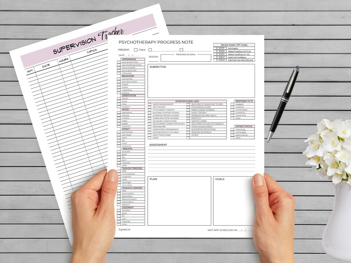 Soap Note Psychotherapy Progress Note Template Private - Etsy