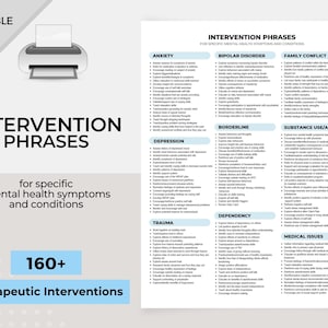 Therapy Intervention Phrases Clinical Words Mental Health - Etsy