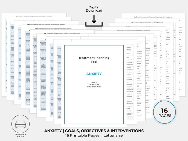 Anxiety Goals, Objectives and Interventions, Treatment Planning ...