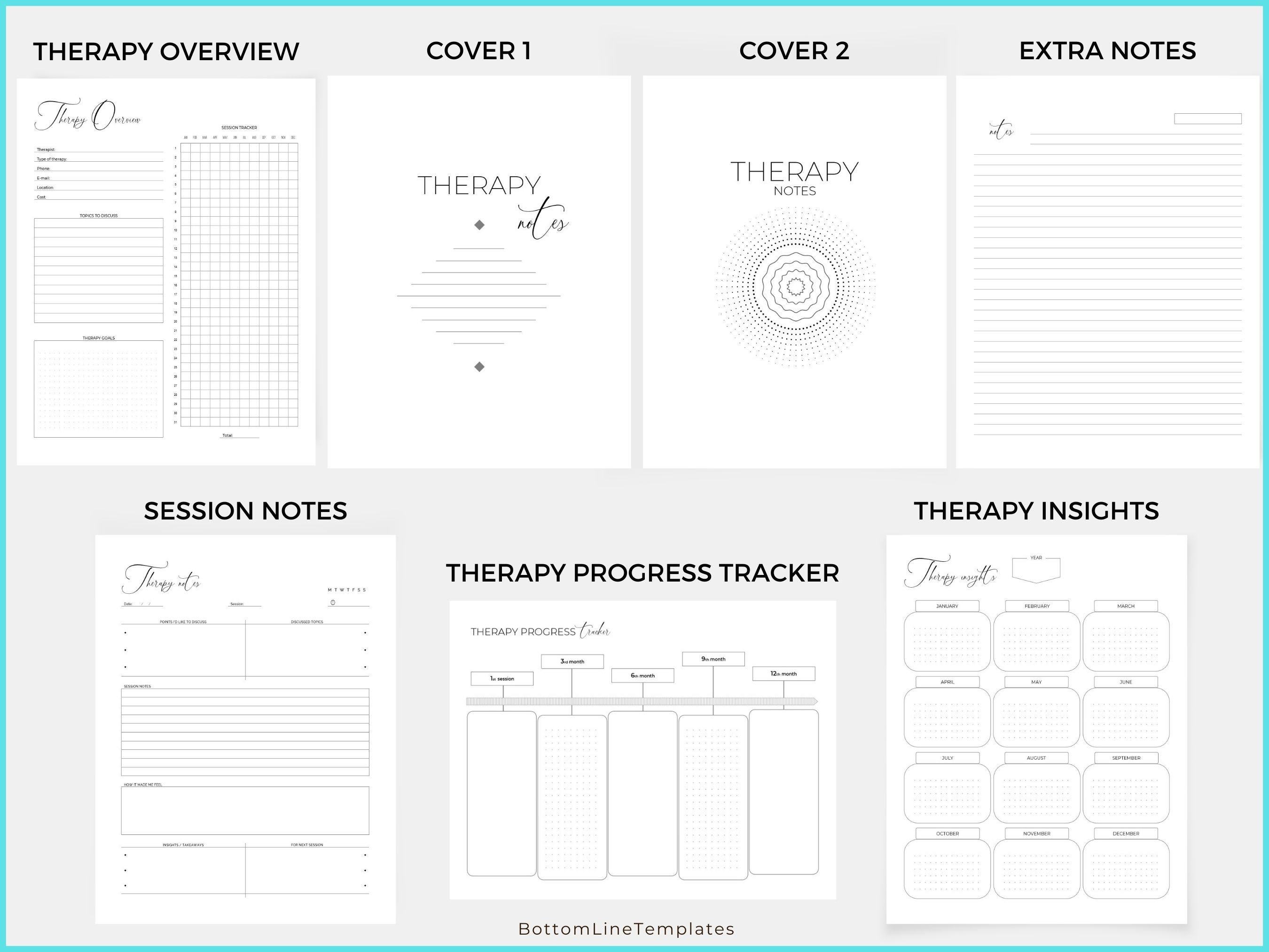 Therapy Session Planner Printable Post Therapy Notes Therapy - Etsy